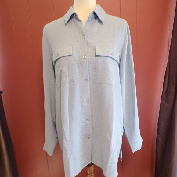 Hilary Radley | Tops | Hilary Radley Womens Buttonfront Over Shirt Roll ...